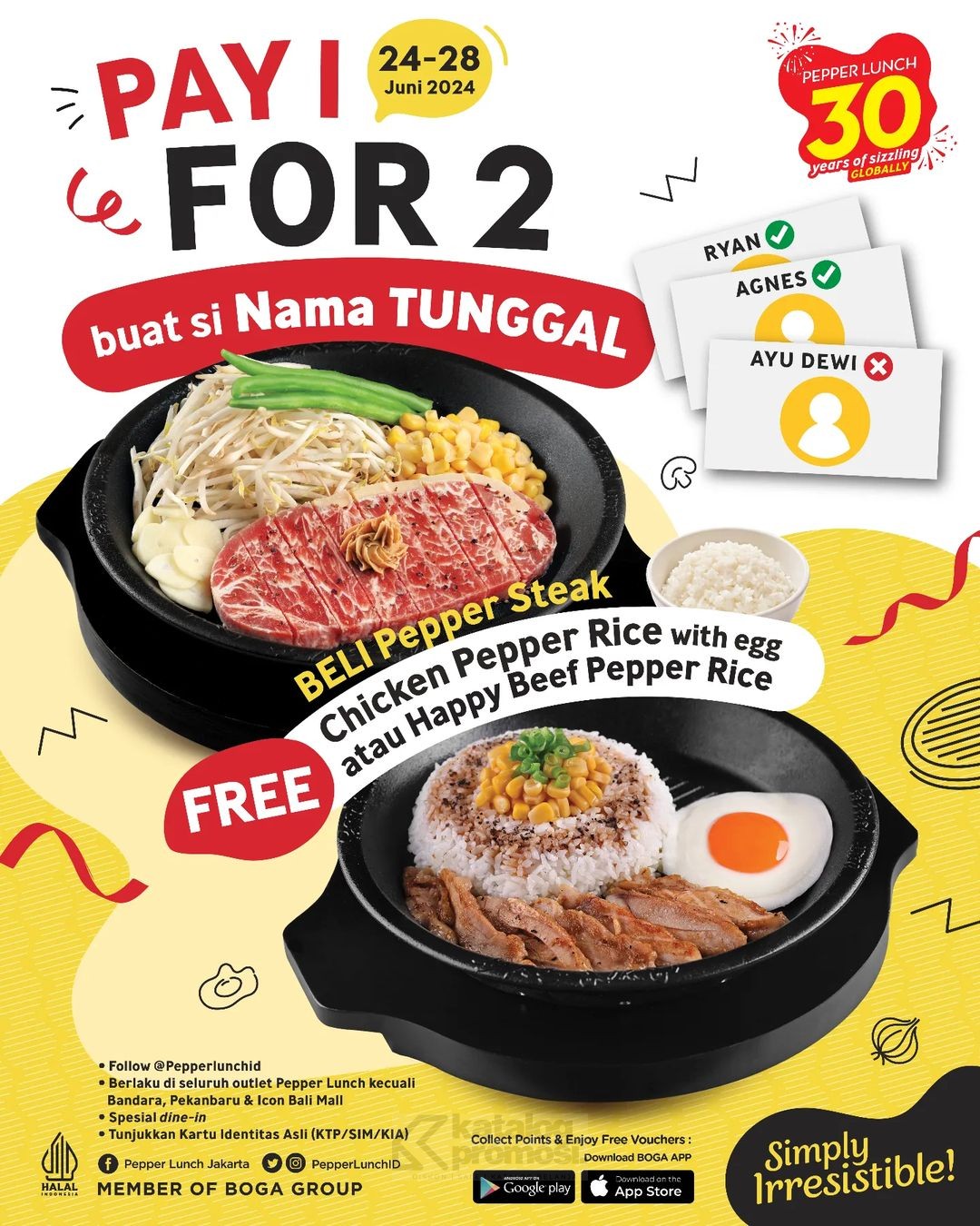 Punya Nama Tunggal ? Ada Promo Beli 1 Gratis 1 Menu di Pepper Lunch ...