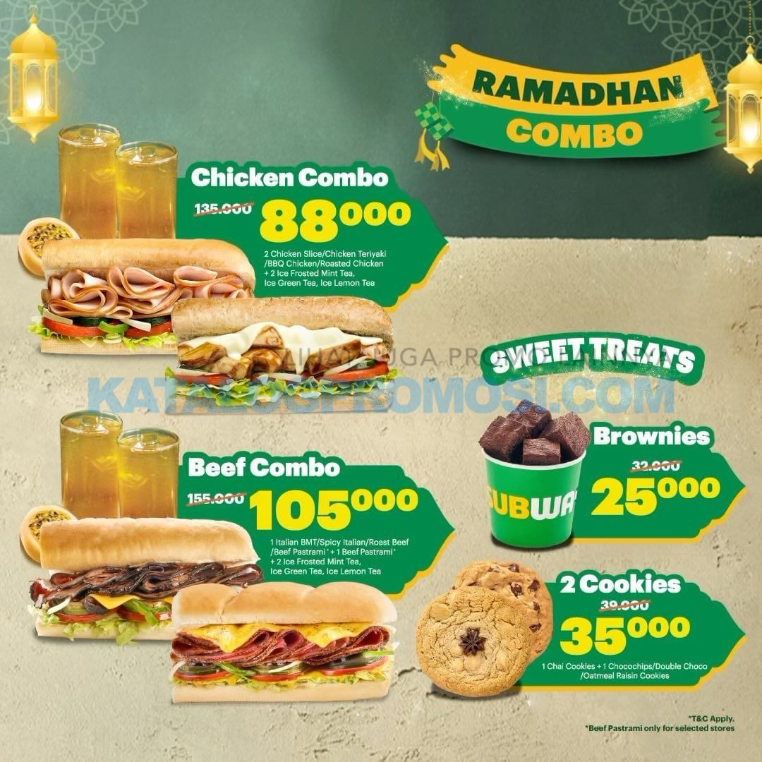 Promo SUBWAY INDONESIA Ramadhan Combo – mulai Rp 88.000 • SoPasti.Com