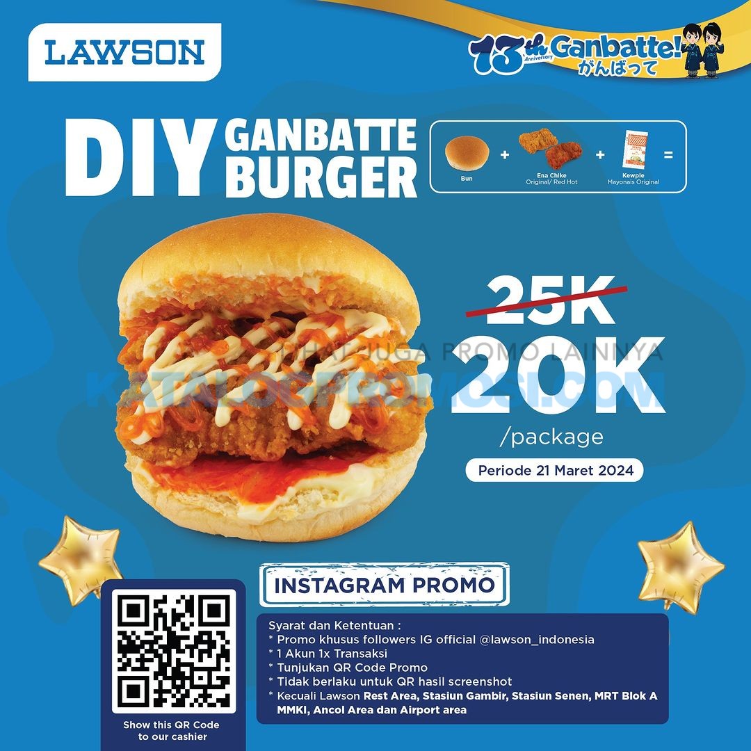 Promo LAWSON INSTAGRAM SPECIAL – Harga Spesial DIY Ganbatte Burger dan ...