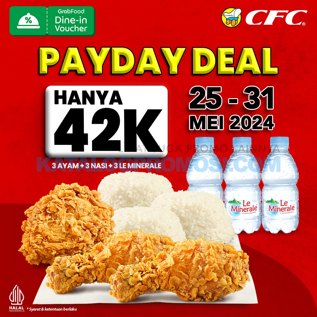 Promo CFC GRABFOOD DINE IN VOUCHER – PAKET BERTIGA cuma Rp. 42RIBU AJA! • SoPasti.Com