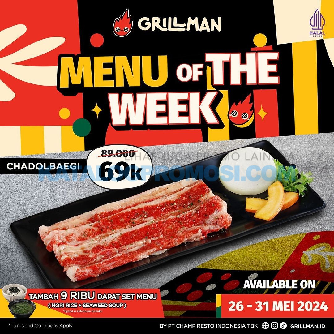 Promo GRILLMAN MENU OF THE WEEK – Harga Spesial Chadolbaegi cuma Rp ...
