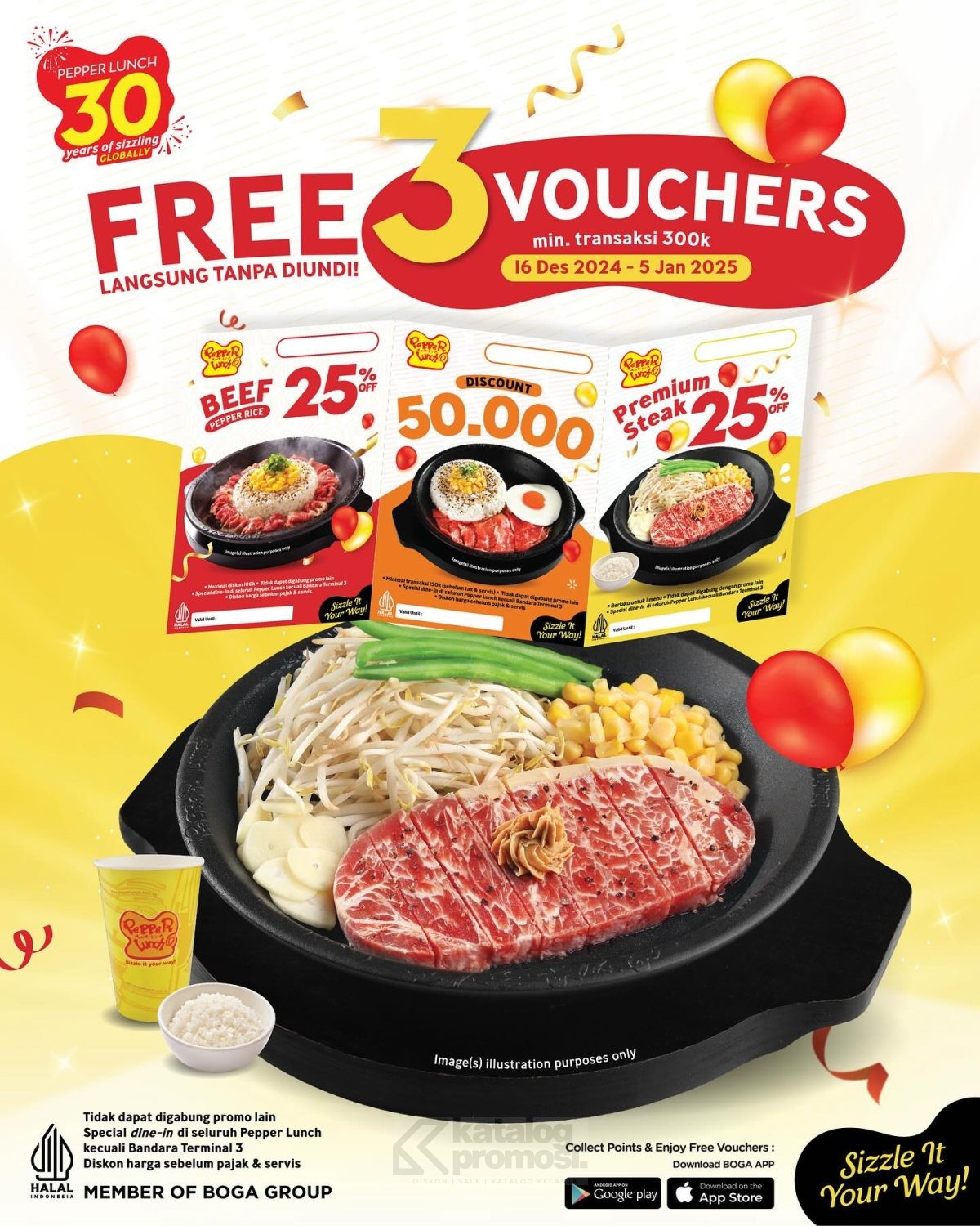 Promo Pepper Lunch Gratis 3 Voucher Langsung Tanpa Diundi • SoPasti.Com