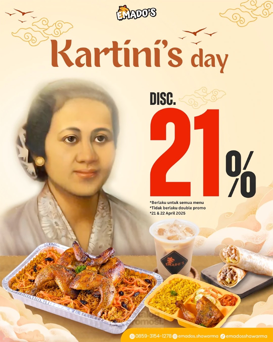 Promo Emados Spesial Hari Kartini Diskon 21% untuk Semua Menu • SoPasti.Com