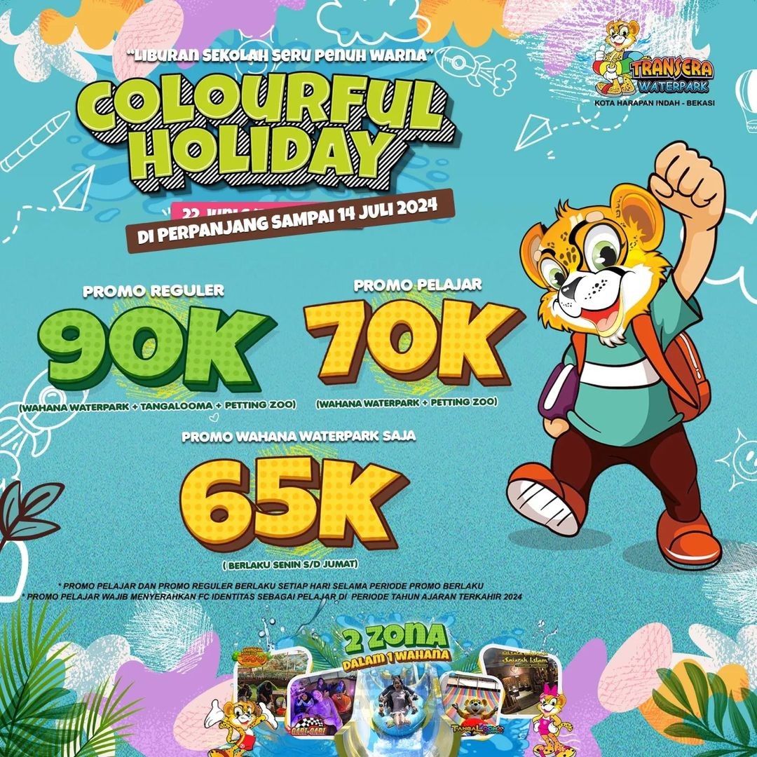 TRANSERA WATERPARK Promo COLOURFUL HOLIDAY! HARGA TIKET mulai Rp. 65K ...