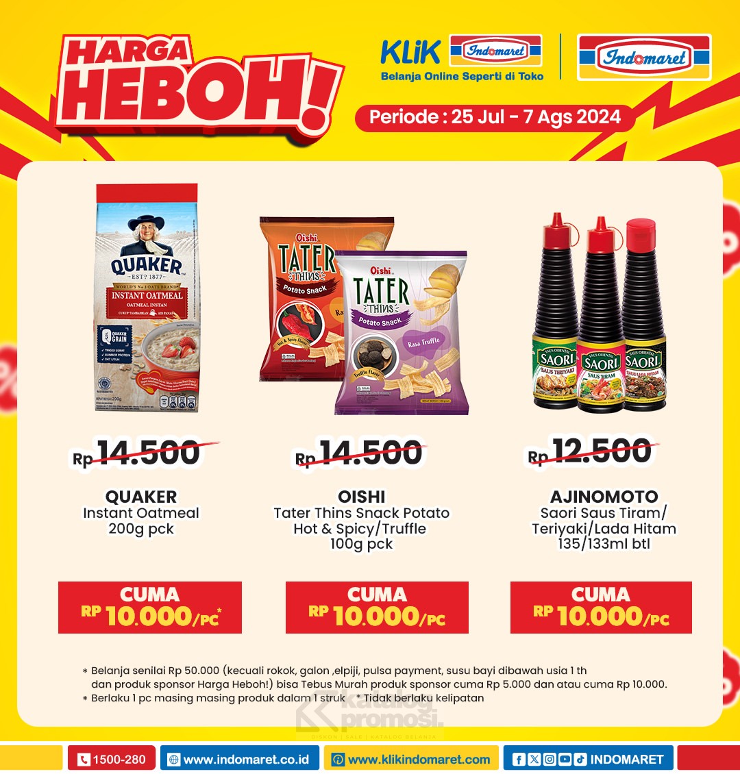 Promo HEBOH INDOMARET SERBA RP 1,- PERIODE 25 JULI – 07 AGUSTUS 2024 ...