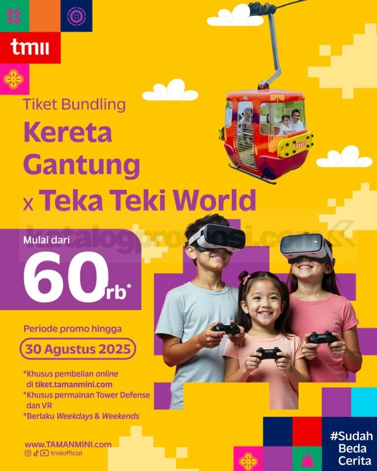 Promo TMII Tiket Bundling Kereta Gantung dan Teka Teki World Mulai Rp60.000