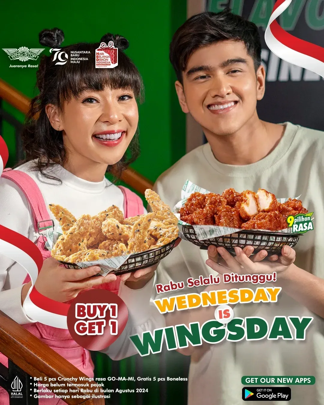 Promo WINGSTOP WEDNESDAY is WINGSDAY – BUY 5 Crunchy Wings Go-Ma-Mi Get FREE 5 Boneless ...