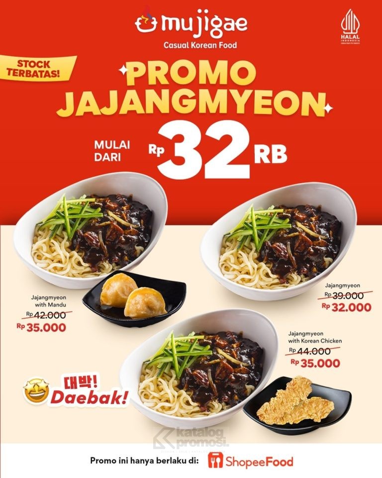 Promo MUJIGAE SHOPEEFOOD Menu Jajangmyeon Mulai Rp 32.000 – SoPasti.Com