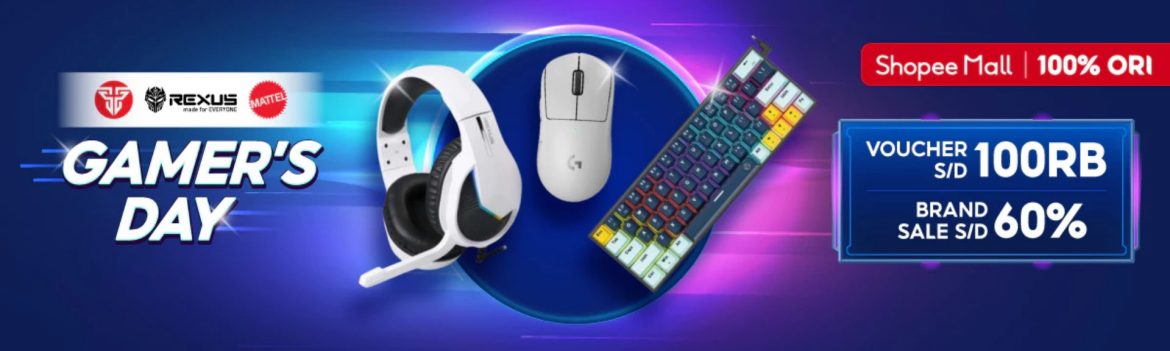 GAMER’S DAY di Shopee Mall Promo Voucher hingga 100K • SoPasti.Com