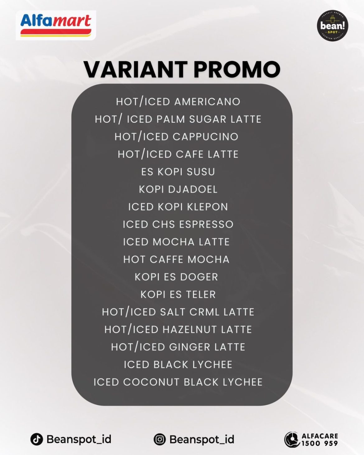 Promo BeanSpot Alfamart Rabu Ngopi! Harga Spesial Minuman Favorit cuma ...