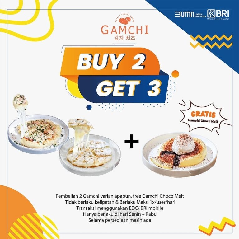 Promo GAMCHI SPESIAL BRI - BELI 2 DAPAT 3 MENU FAVORIT*
