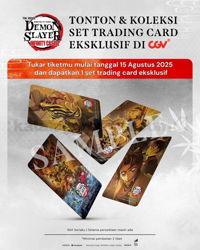 Promo CGV Nonton Demon Slayer Infinity Castle Gratis Trading Card ...