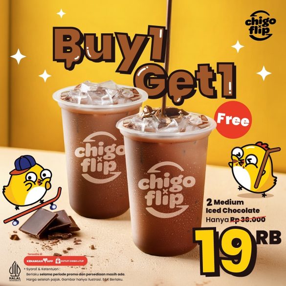 Promo Chigo x Flip Buy 1 Get 1 Free untuk Iced Chocolate