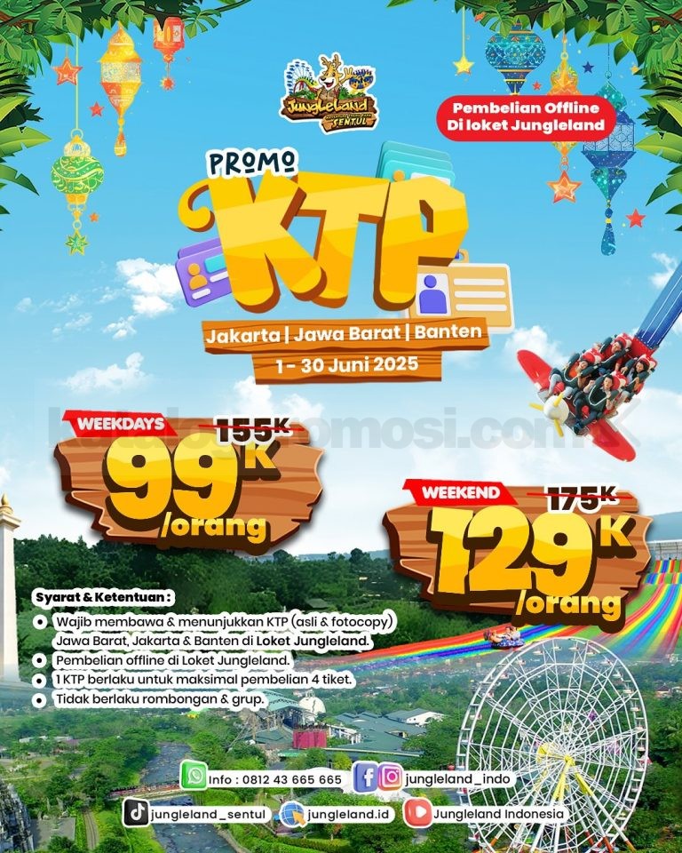 Promo Jungleland Harga Spesial Tiket Masuk KTP Jakarta, Jabar, Banten ...