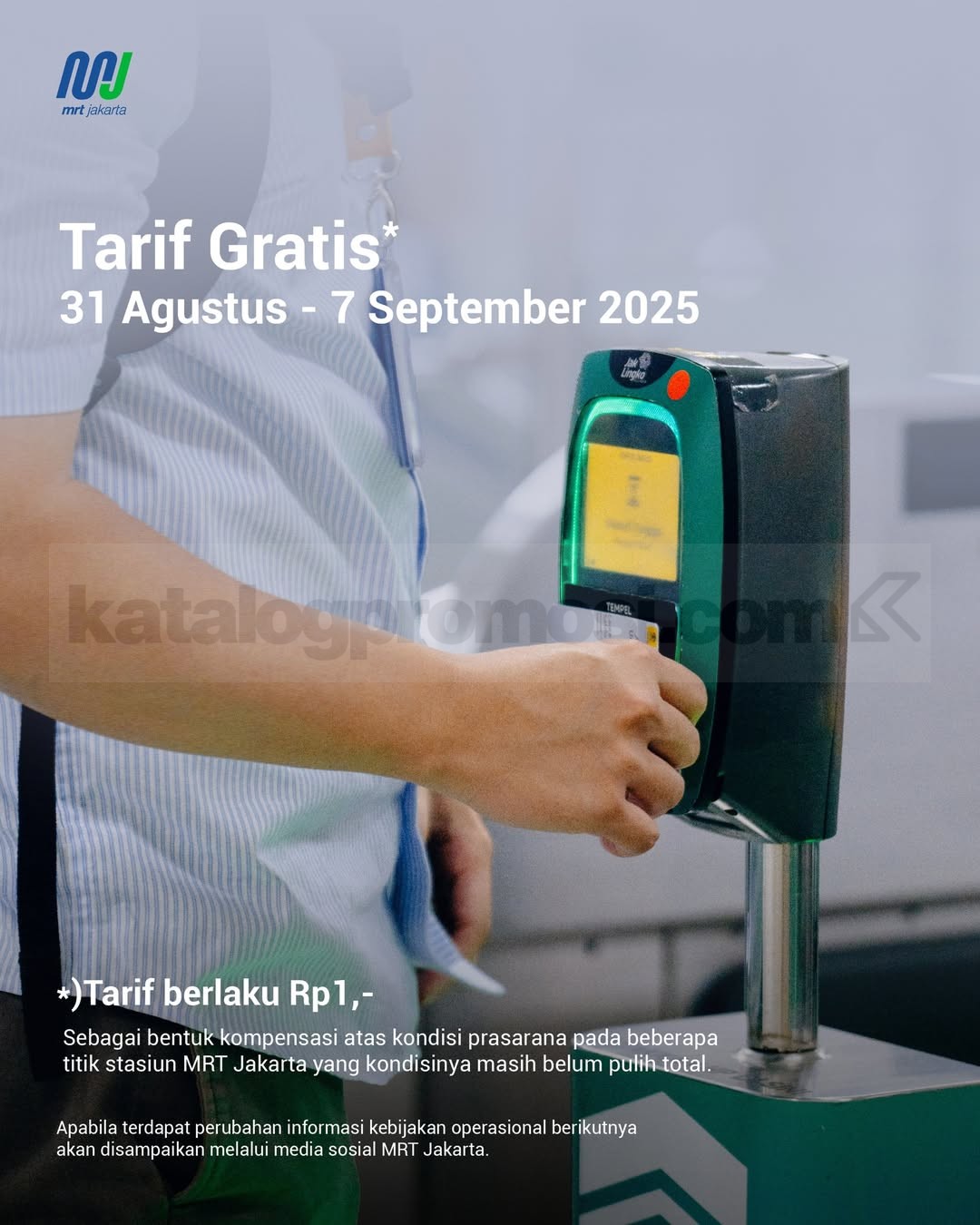 Promo MRT Jakarta Tarif Khusus Rp1 Semua Perjalanan • SoPasti.Com