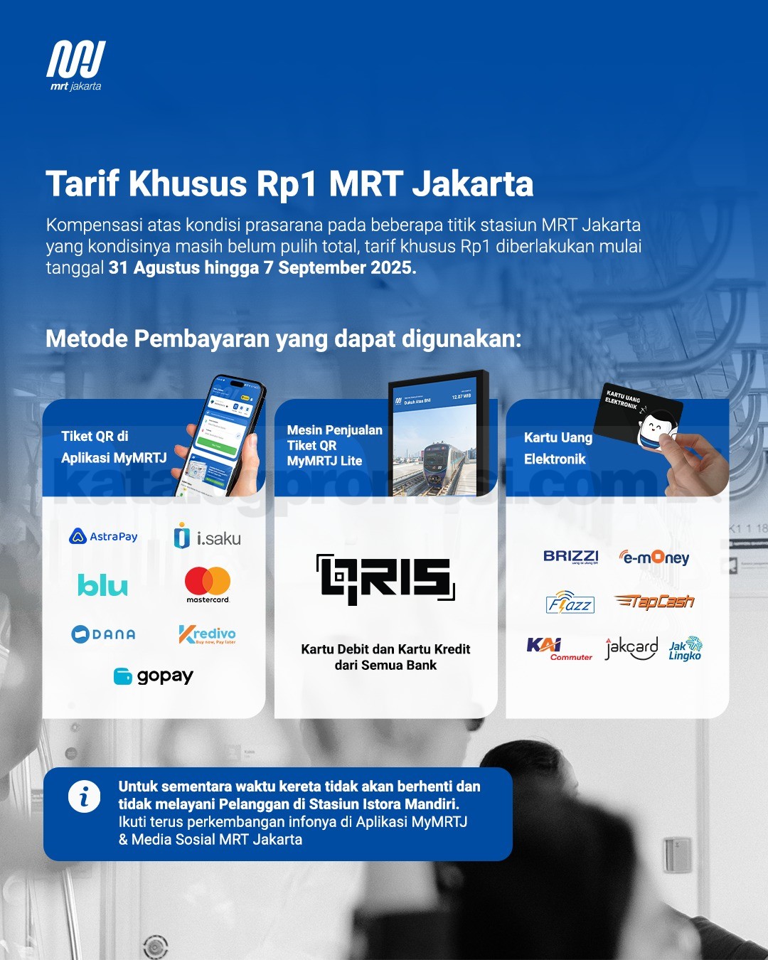 Promo MRT Jakarta Tarif Khusus Rp1 Semua Perjalanan • SoPasti.Com