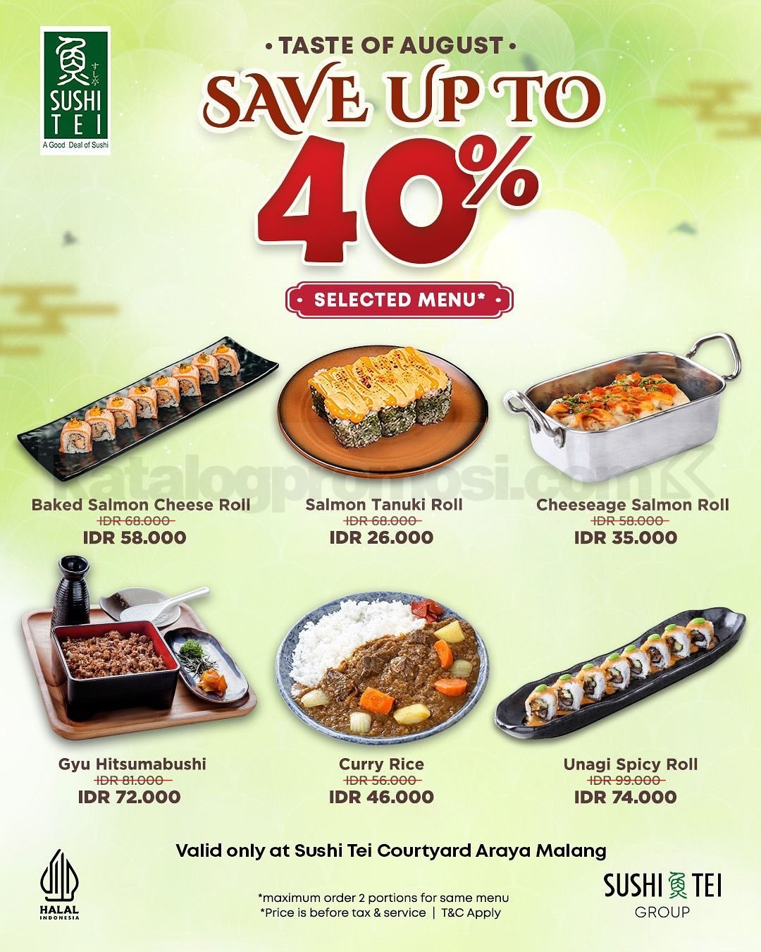 Promo Sushi Tei Courtyard Araya Malang Diskon 40% Menu Pilihan ...