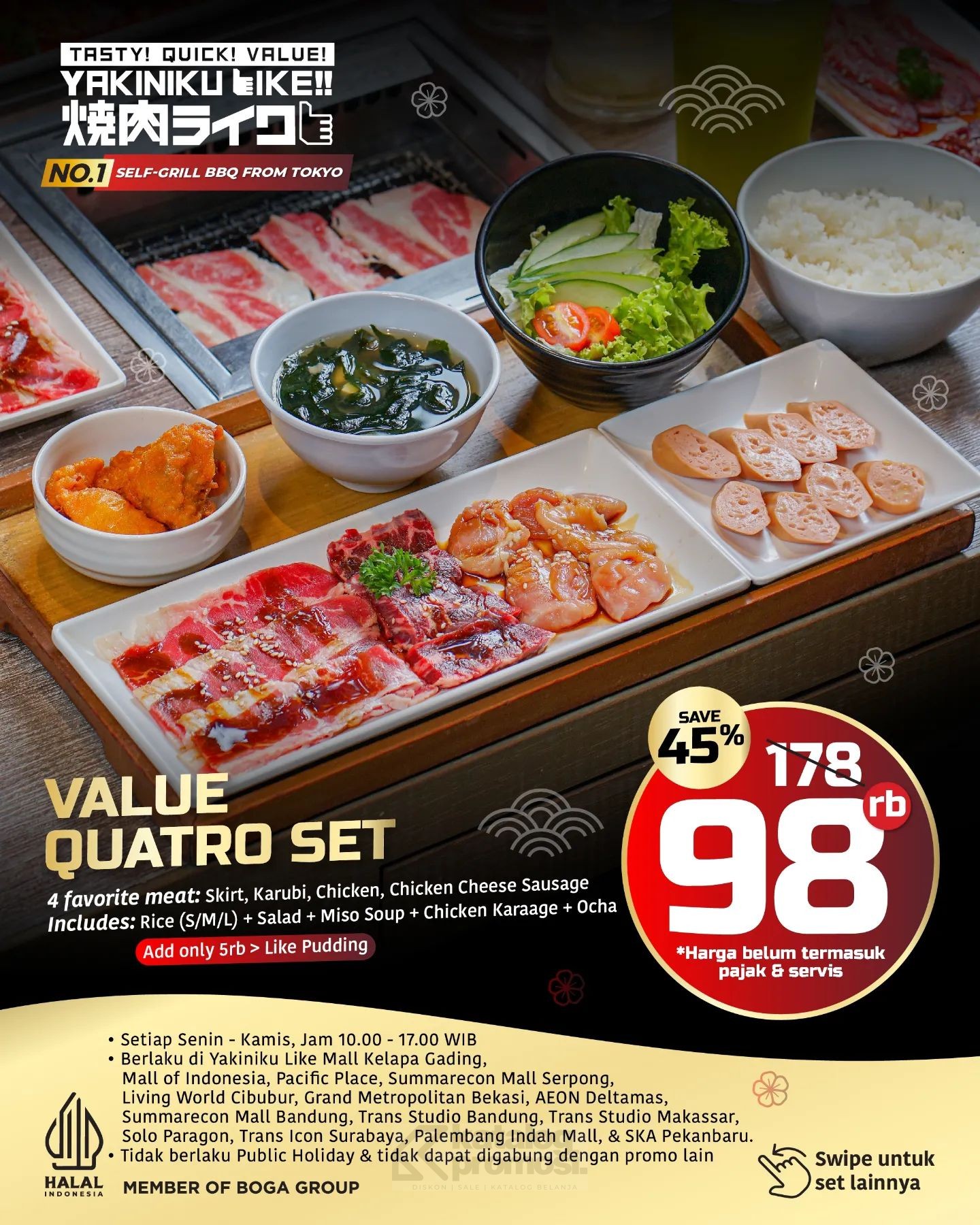 Promo Yakiniku Like Value Set Hemat hingga 45% • SoPasti.Com