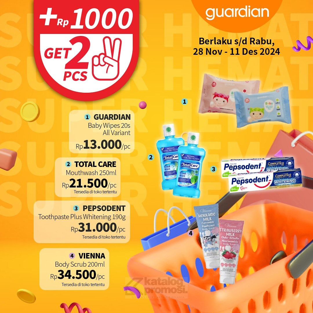 PROMO GUARDIAN SUPER HEMAT MINGGUAN - TAMBAH +Rp. 1.000 DAPAT 2 PRODUK