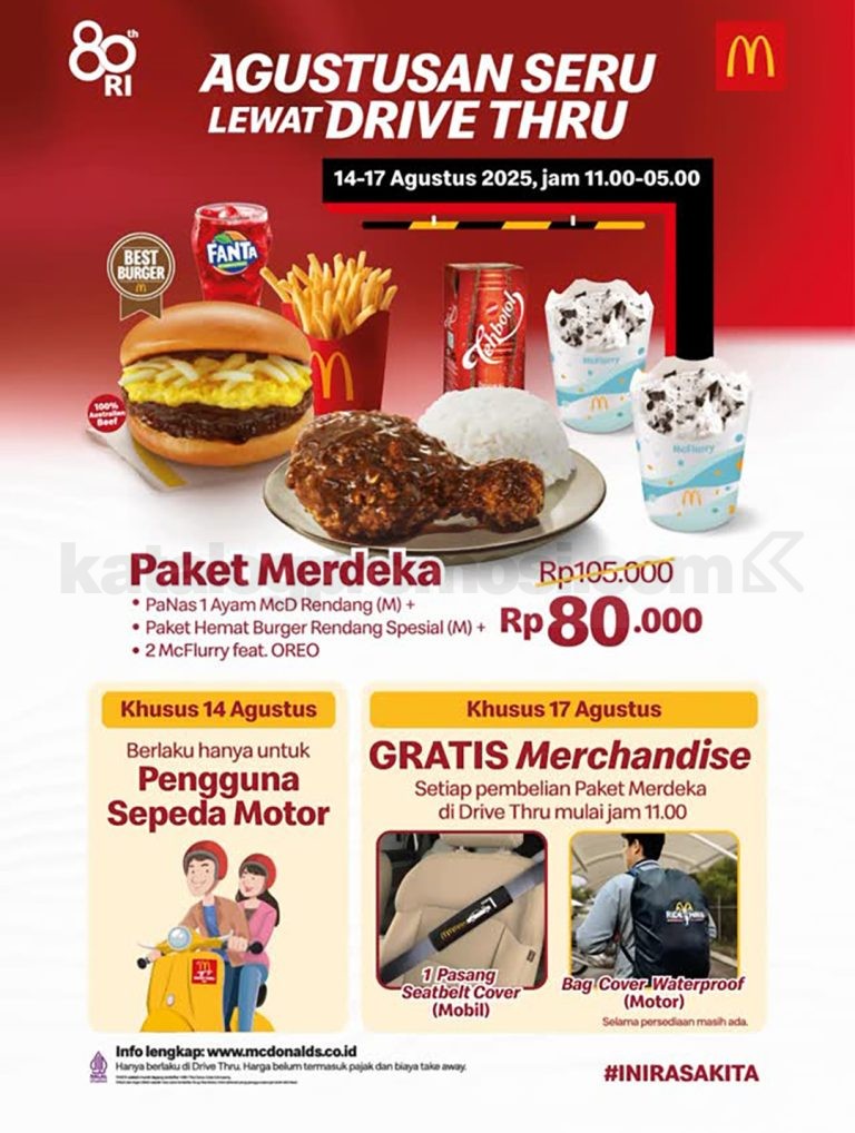Promo McDonald’s Paket Merdeka Cuma Rp80.000