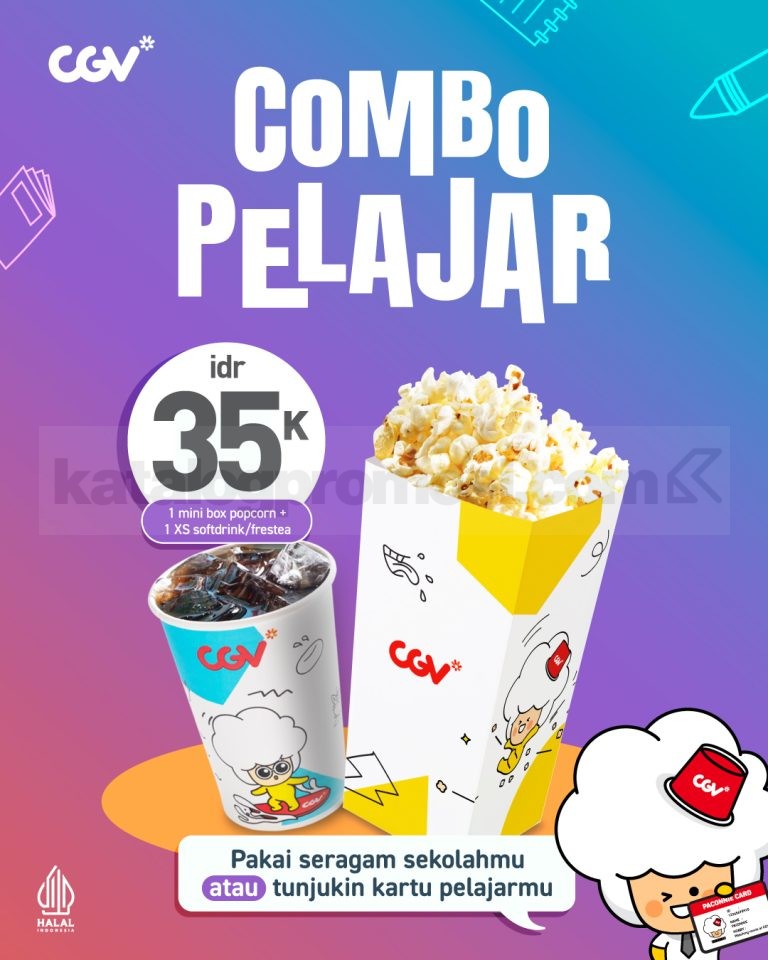 Promo CGV Combo Pelajar cuma Rp35K