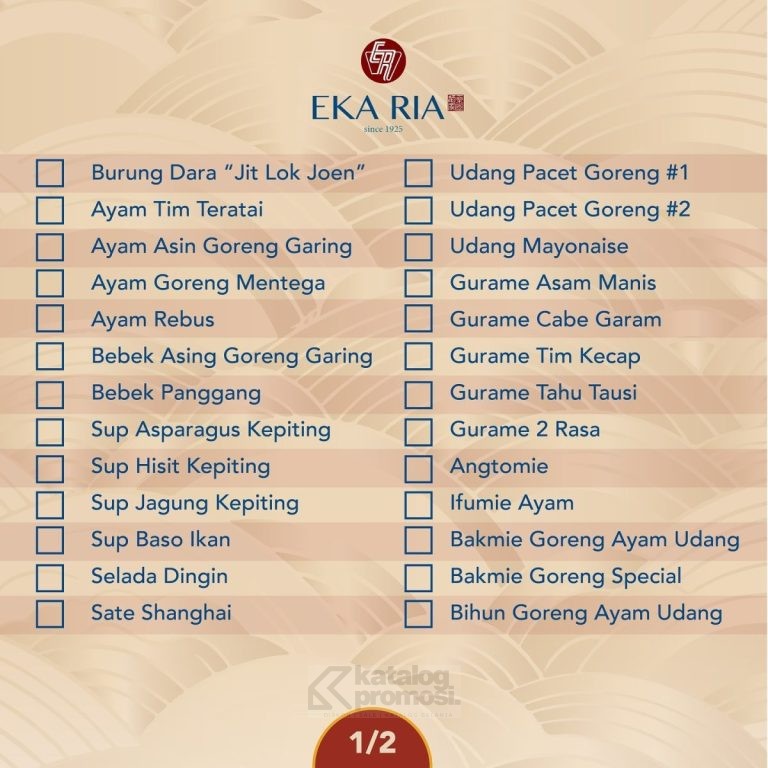 Promo Eka Ria Restaurant Exclusive Chinese New Year Takeaway Menu 2025
