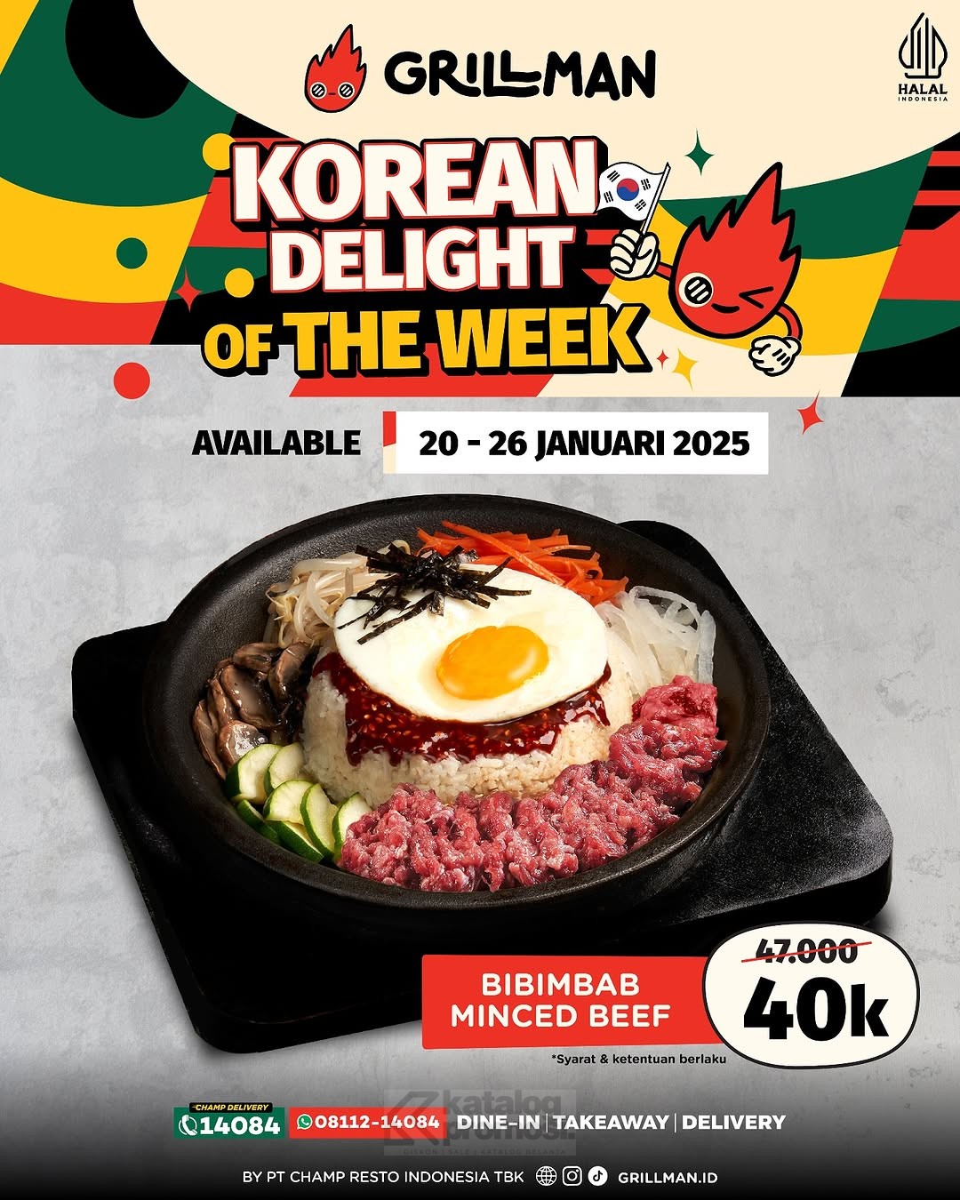 Promo Grillman Korean Delight Of The Week! Harga Spesial Bibimbap ...