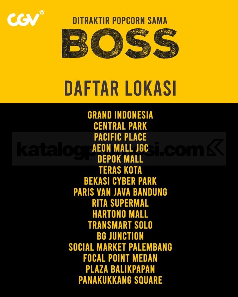 Promo CGV Ditraktir Popcorn Sama BOSS