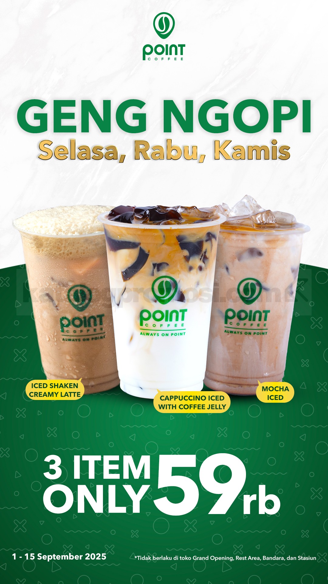Promo Point Coffee Geng Ngopi 3 Menu Rp59.000 • SoPasti.Com