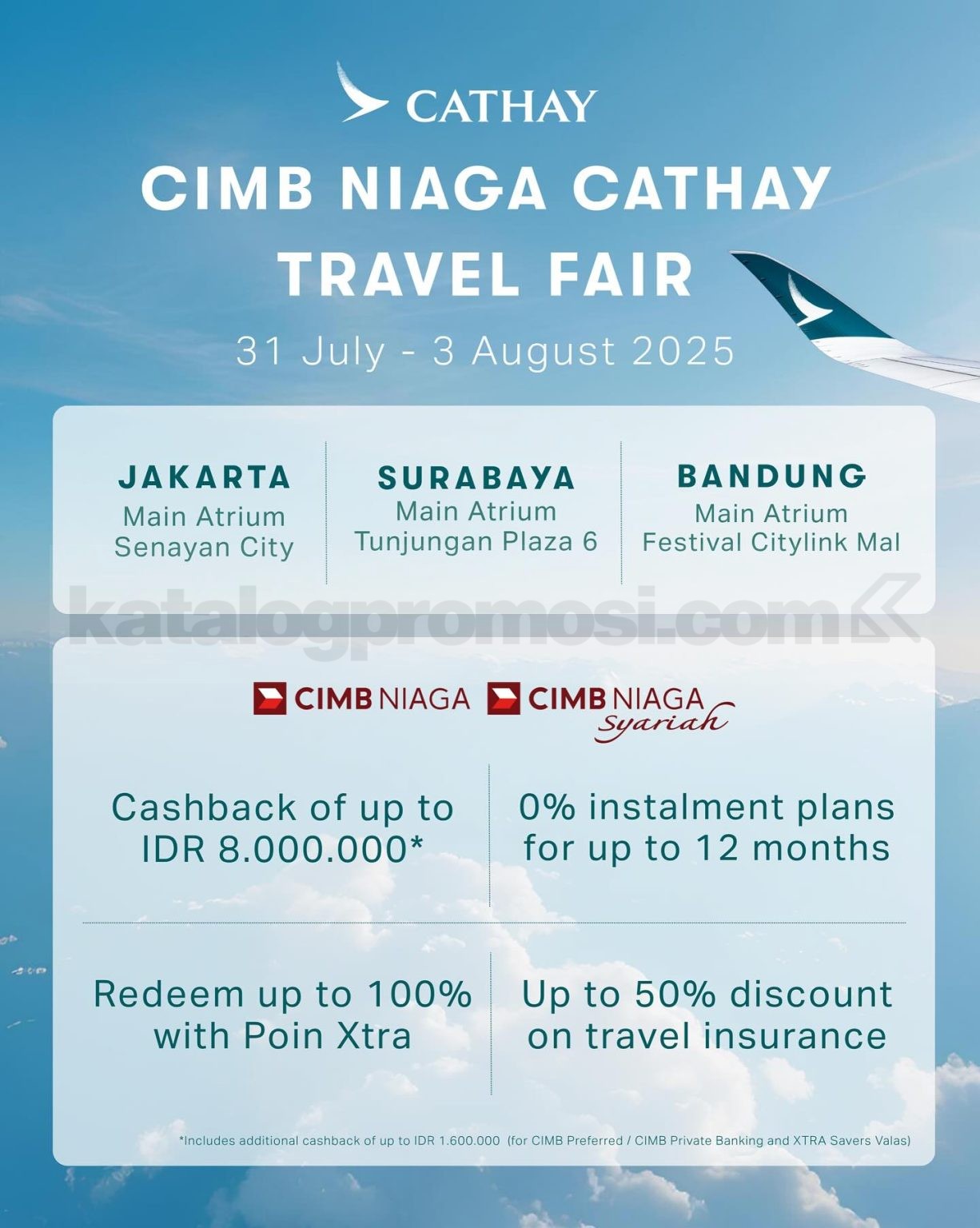 CIMB Niaga Cathay Travel Fair 2025 serentak di 3 Kota