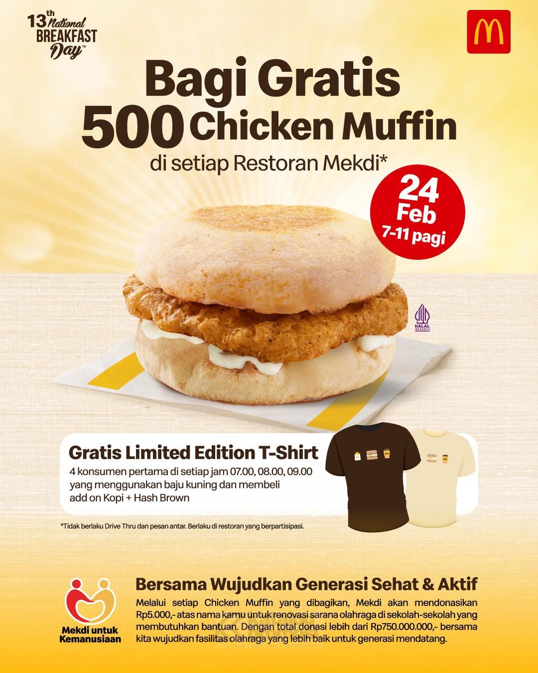 Promo McDonald’s National Breakfast Day 2025 Gratis 500 Chicken Muffin! • SoPasti.Com