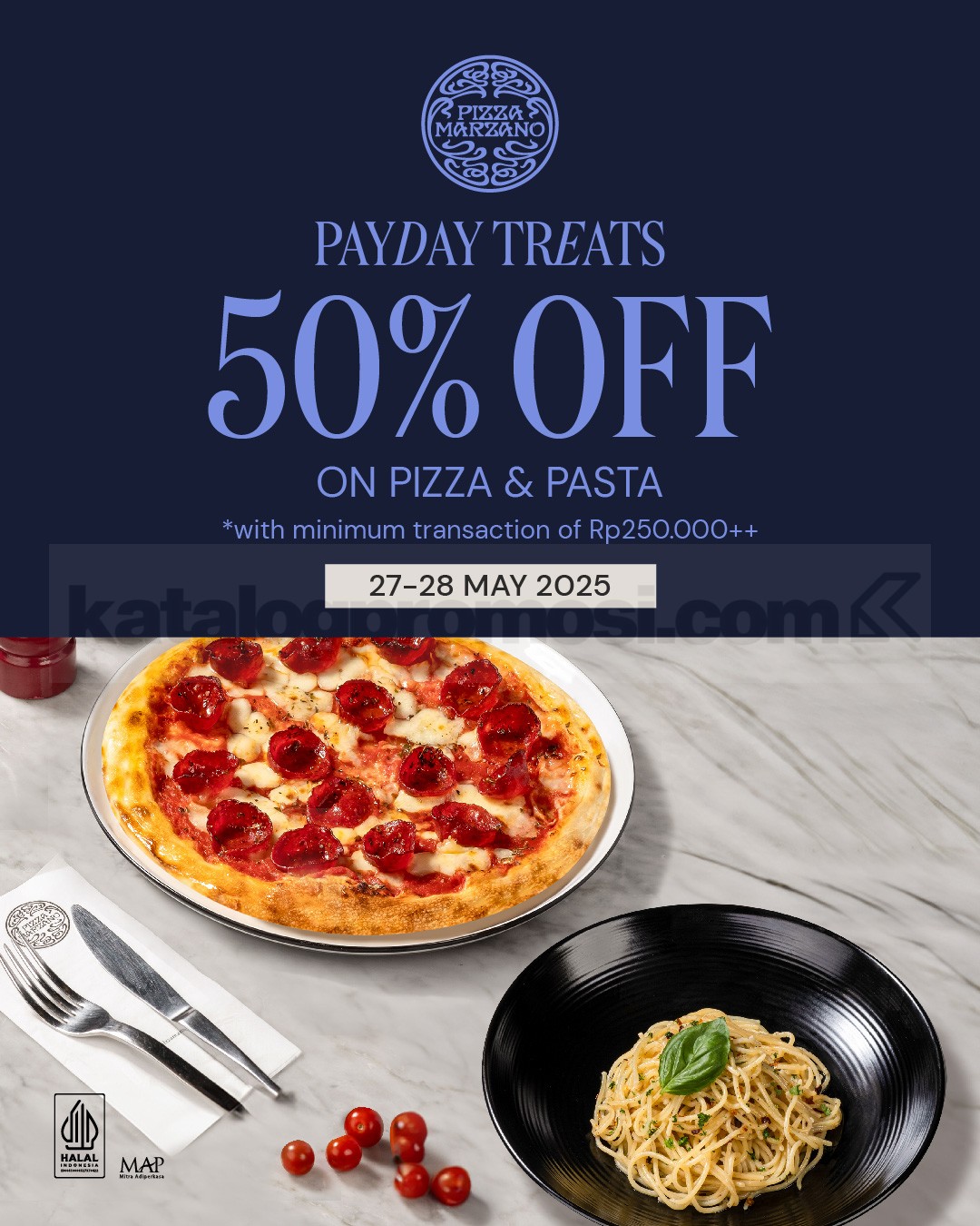 Promo Pizza Marzano Payday Treats Diskon 50% untuk Pizza & Pasta