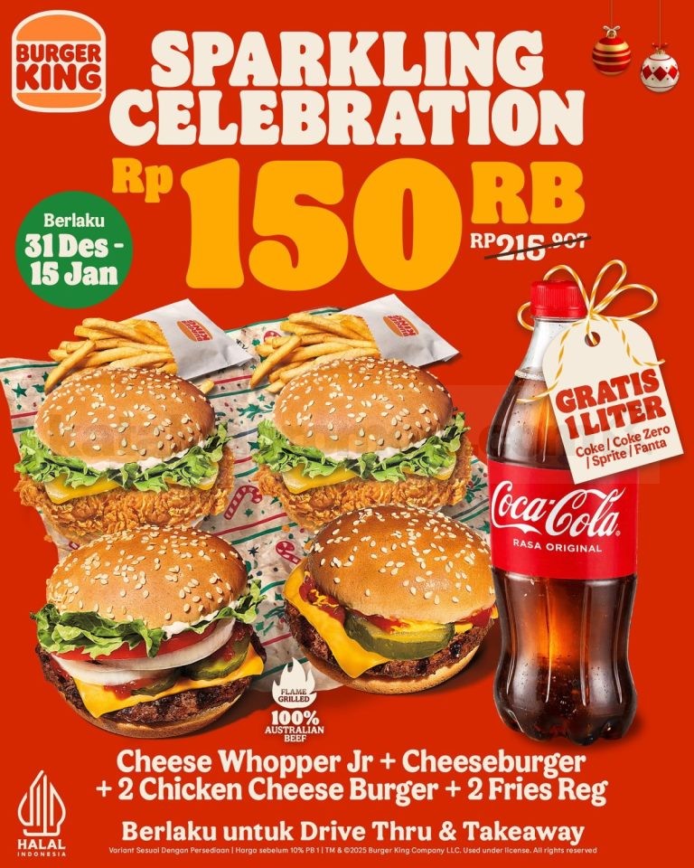 Promo BURGER KING Sparkling Celebration Rp. 150.000