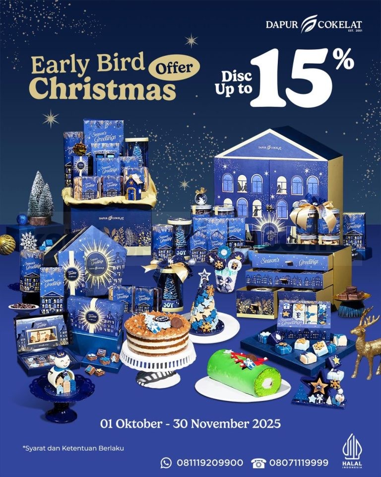 Promo DAPUR COKELAT EARLY BIRD CHRISTMAS OFFER Diskon hingga 15%