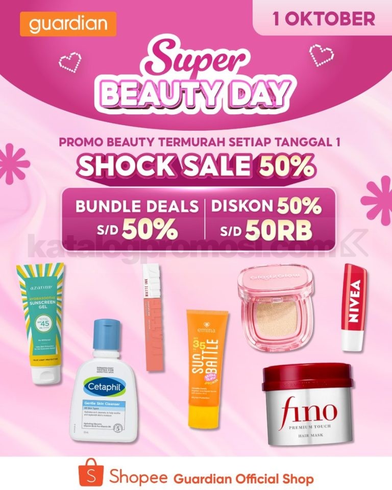 Promo Guardian Shopee Super Beauty Day Diskon 50%