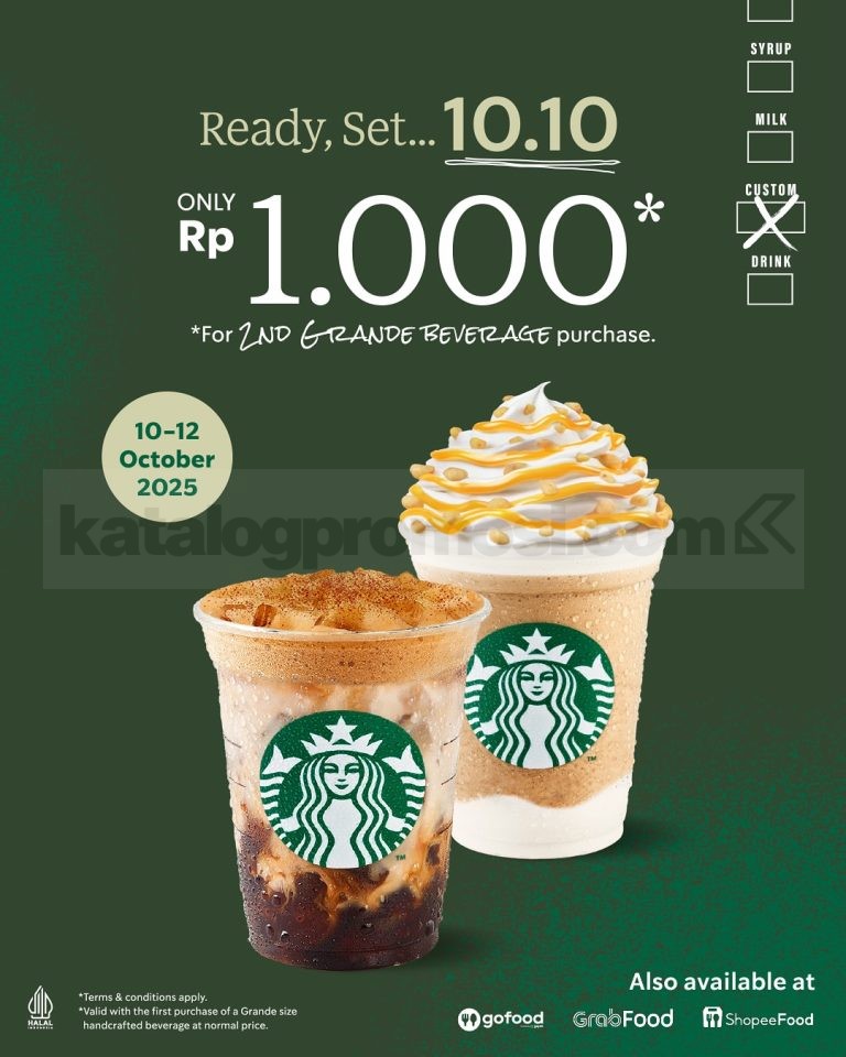 Promo STARBUCKS 10.10 Beli Minuman Cuma Rp. 1.000 • SoPasti.Com