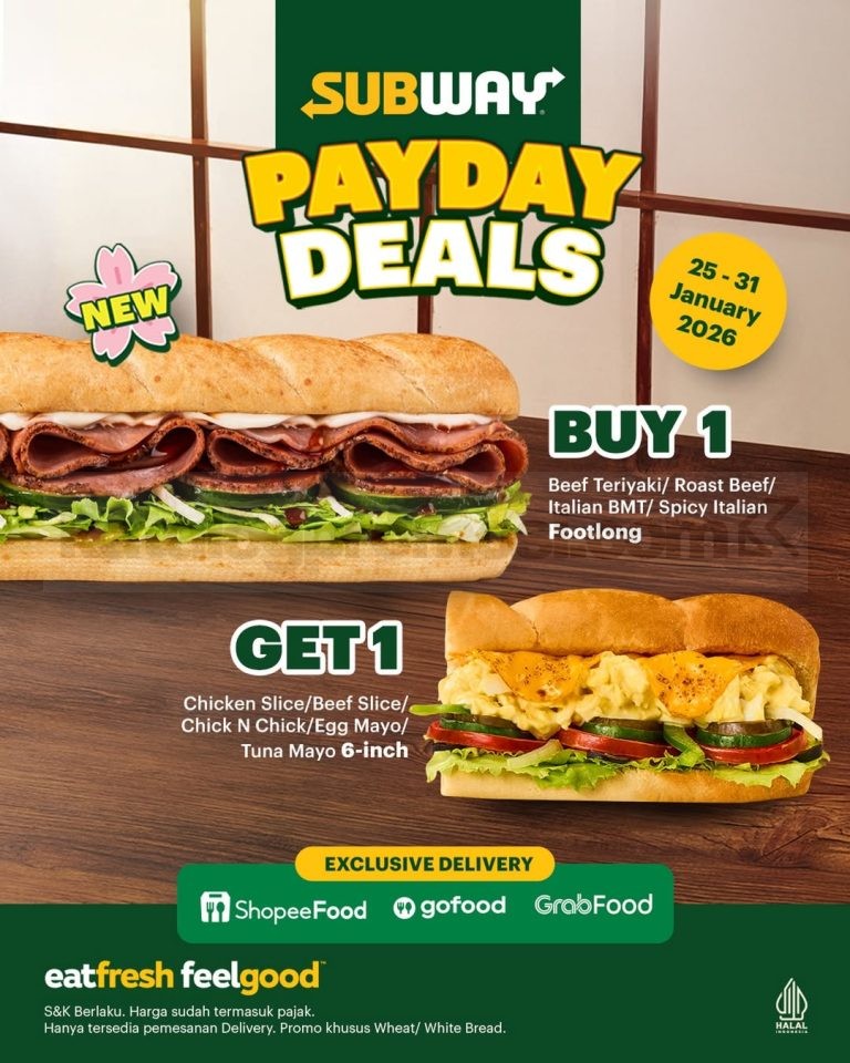 Promo Subway Payday Deals Buy 1 Get 1 Free Sandwich