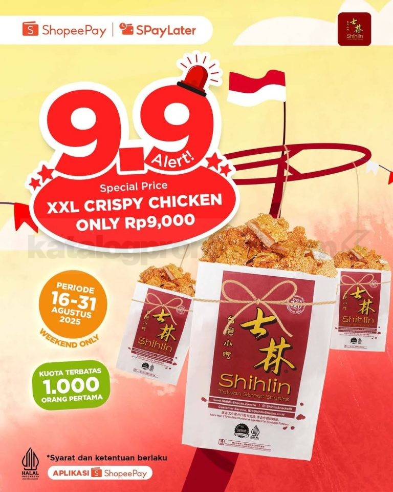 Promo Shihlin Spesial 9.9 XXL Crispy Chicken cuma Rp 9.000