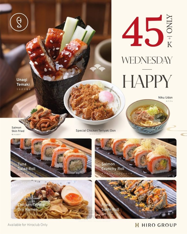 Promo Sushi Hiro Special Deals – Happy Wednesday Hanya Rp45.000++