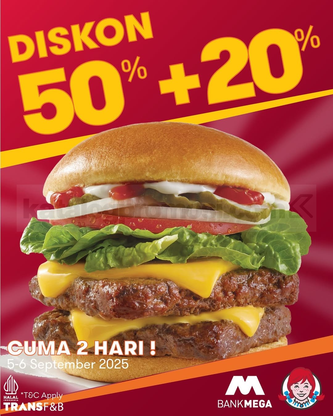 Promo Wendy’s Spesial Diskon 50% + 20% dengan Kartu Kredit Bank Mega