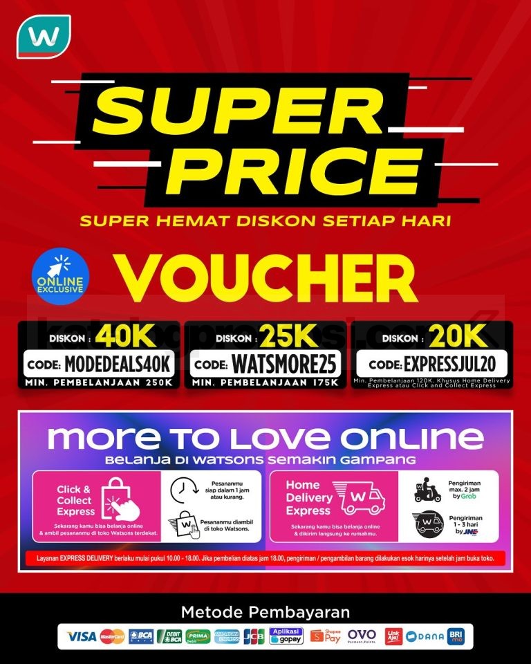 Promo Watsons SUPER PRICE! Diskon hingga 50%