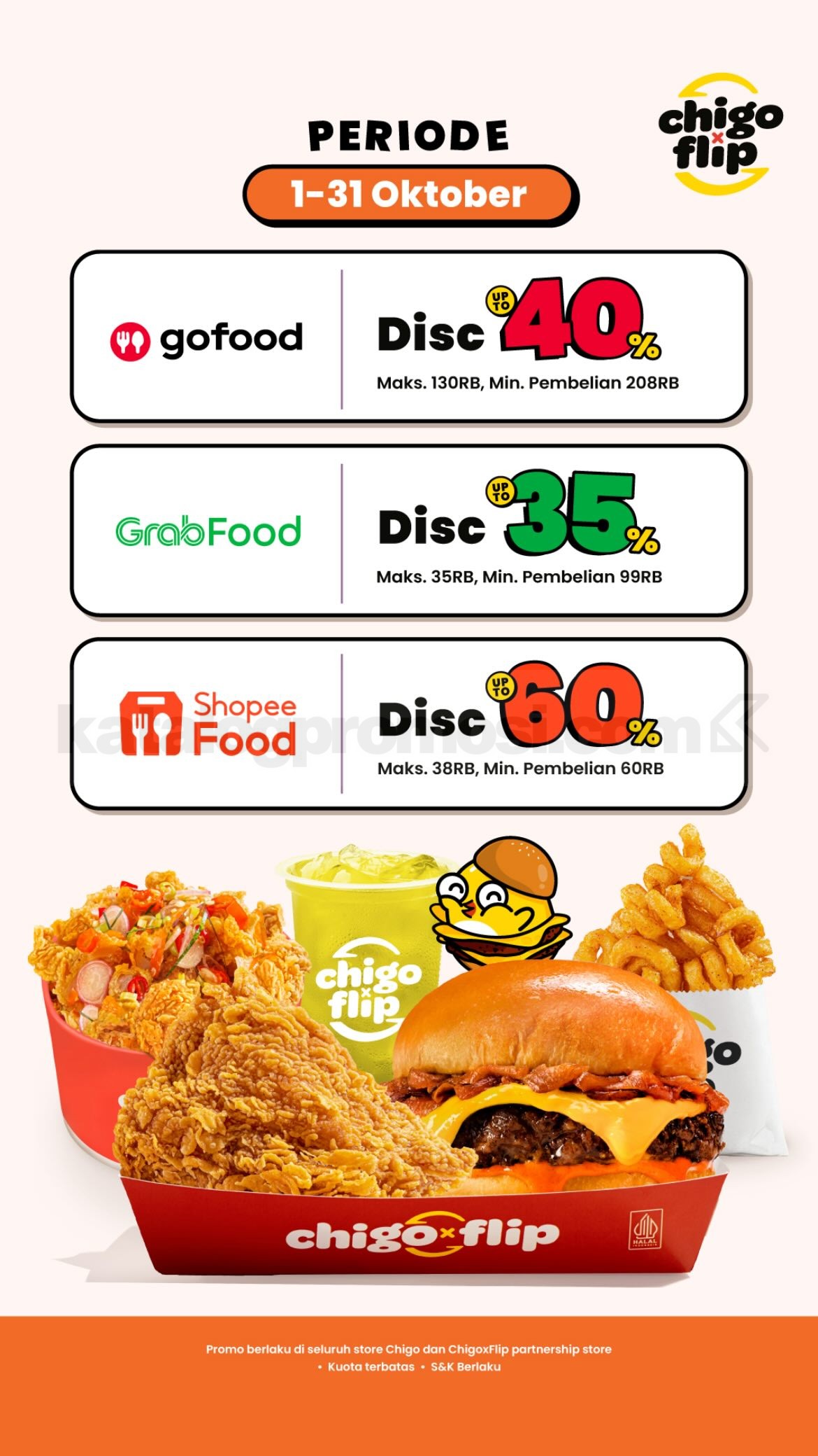 Promo Chigo x Flip Online Delivery Diskon Hingga 60%
