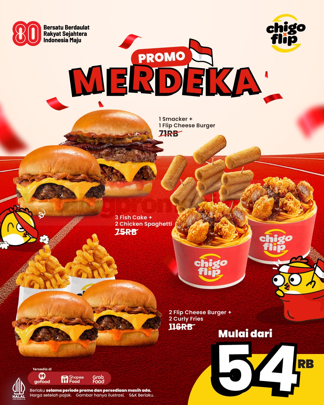 Promo Chigo x Flip Merdeka Menu Favorit serba mulai Rp 17Rb