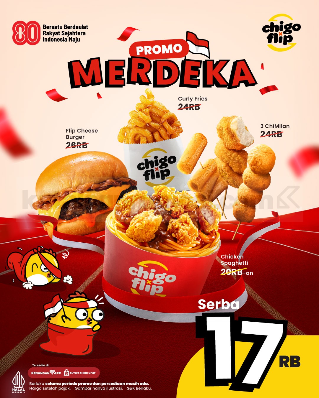 Promo Chigo x Flip Merdeka Menu Favorit serba mulai Rp 17Rb