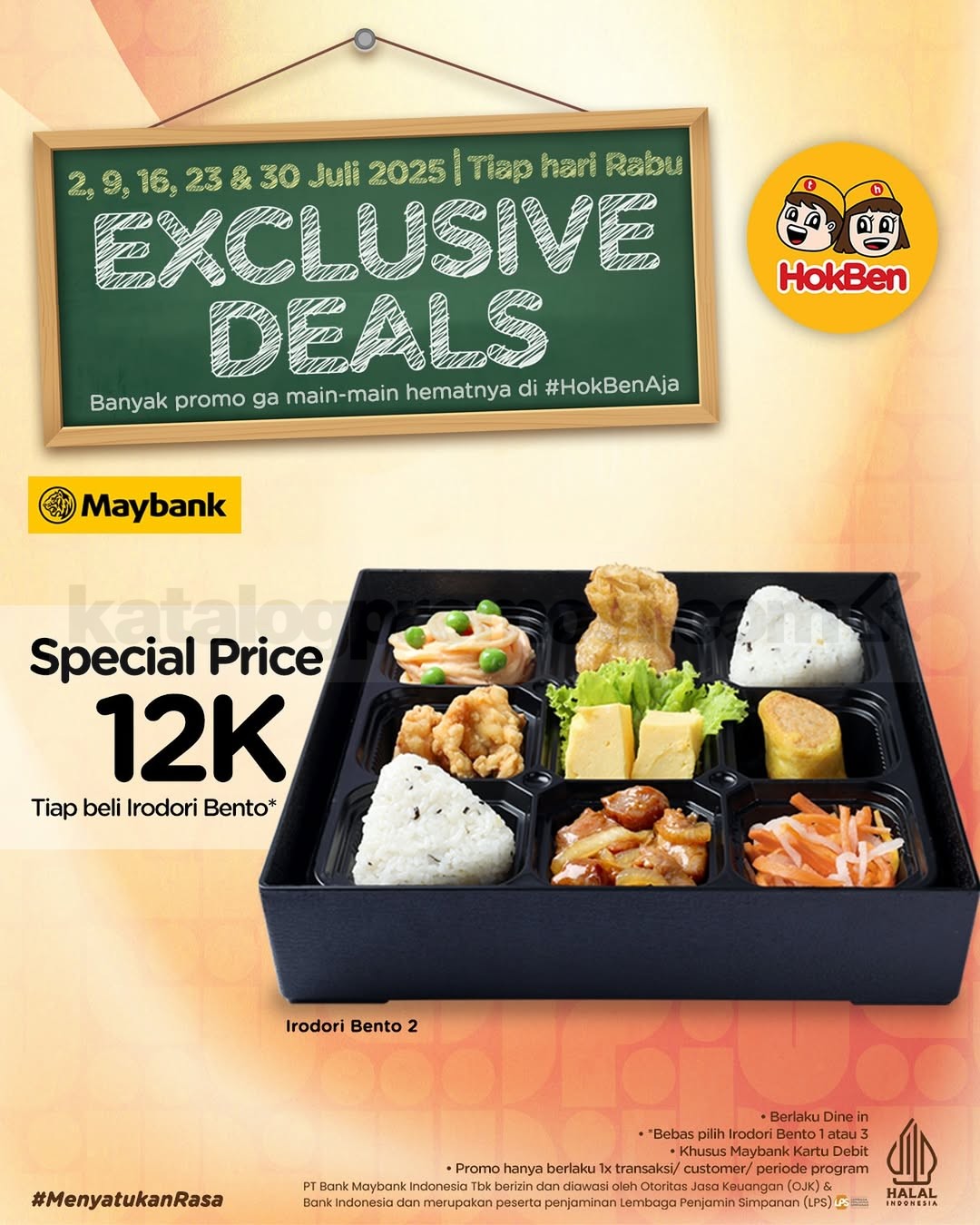 Promo HokBen x Maybank Harga Spesial Irodori Bento cuma Rp 12K