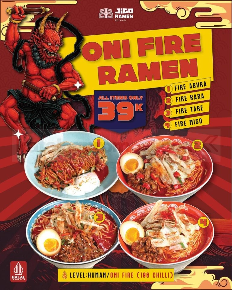 Promo Jigo Ramen Oni Fire Ramen hanya Rp 39K