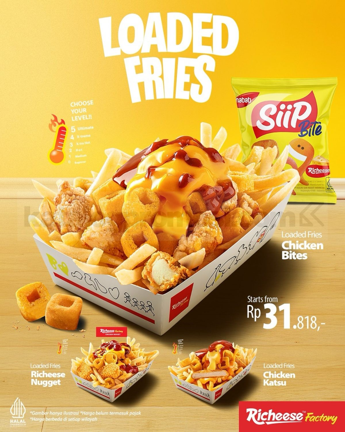 Promo Richeese Factory Loaded Fries mulai dari Rp. 31.818,-