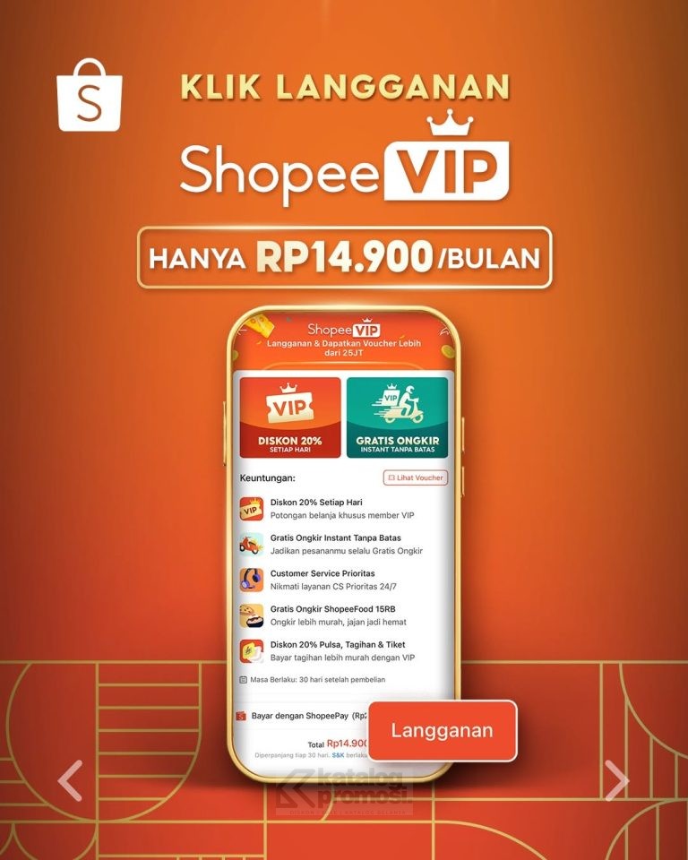 BARU! Shopee VIP Langganan dan dapatkan Voucher Belanja 25 Juta