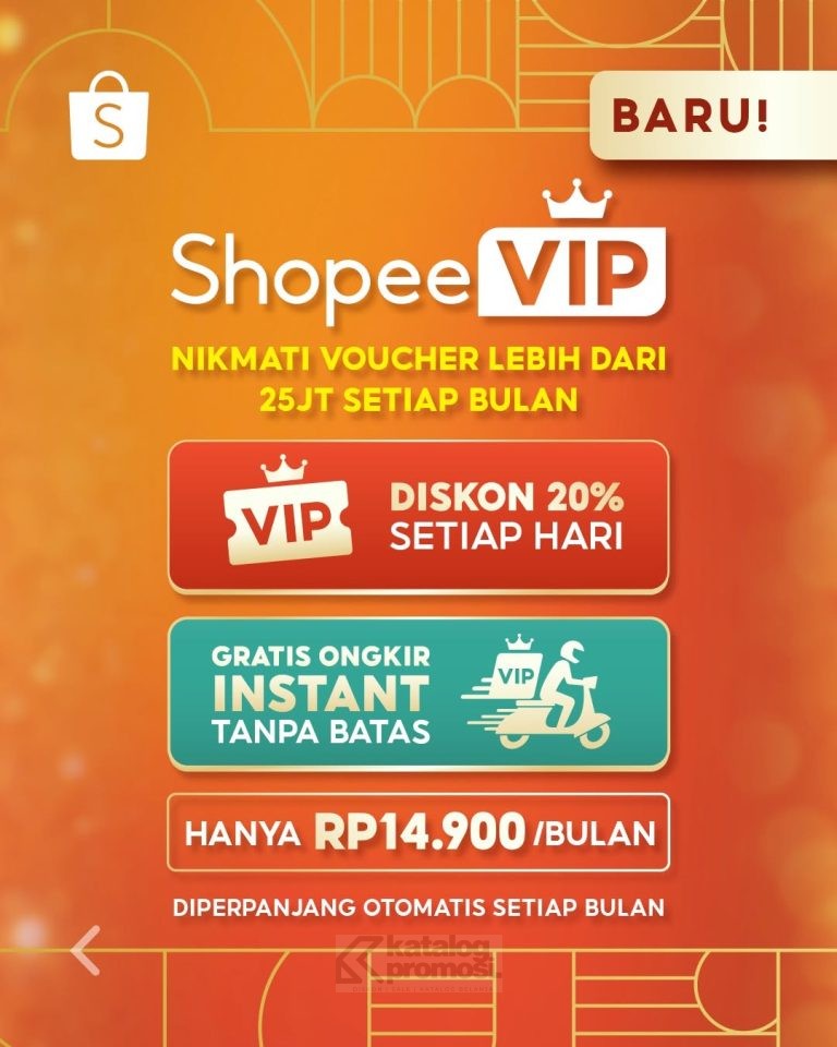 BARU! Shopee VIP Langganan dan dapatkan Voucher Belanja 25 Juta