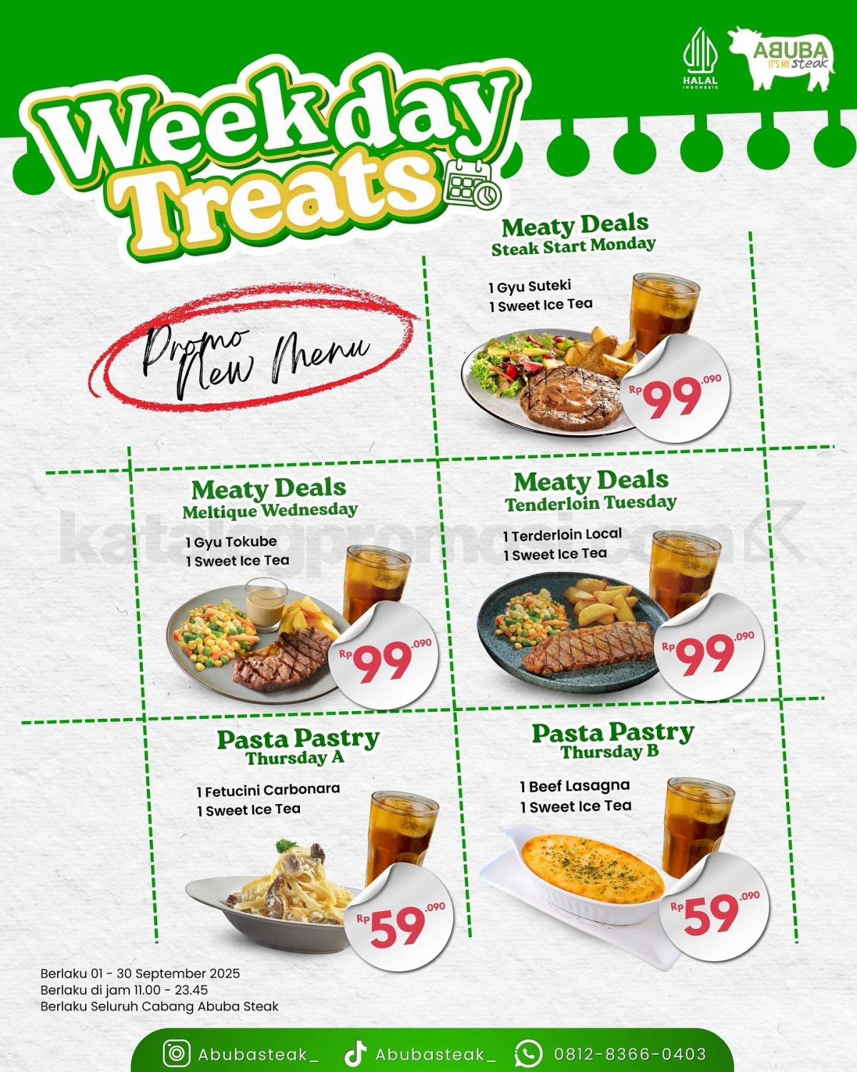 Promo Abuba Steak Weekday Treats mulai Rp59.090 • SoPasti.Com